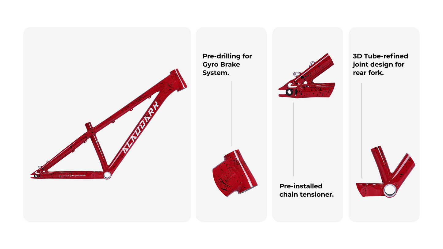 THE HERO - ALAUDARK LARK DJ2 Dirt Jump Bike Frame 26" - RED